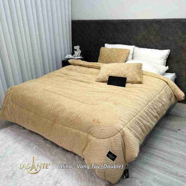 Chăn lông gấu Alina kích thước 2m1x2m4- Double - LASANTE- CHĂN GA GỐI ĐỆM