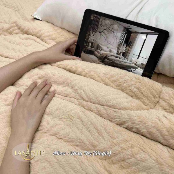 Chăn lông gấu Alina kích thước 2m1x2m4- Single - LASANTE- CHĂN GA GỐI ĐỆM